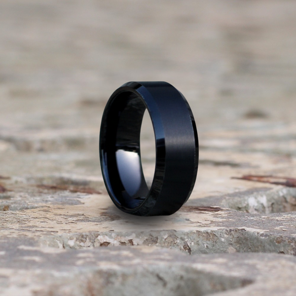 Lusaka 8mm Tungsten Carbide Ring | Matte Black | Luxury Rings – Urban ...